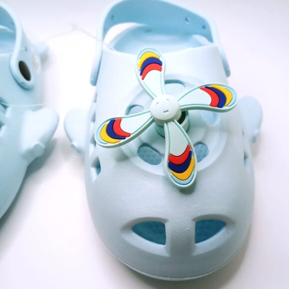 Engtoy | Shoes | Kids Clog Boys Girls Powder Blue Helicopter Propeller ...